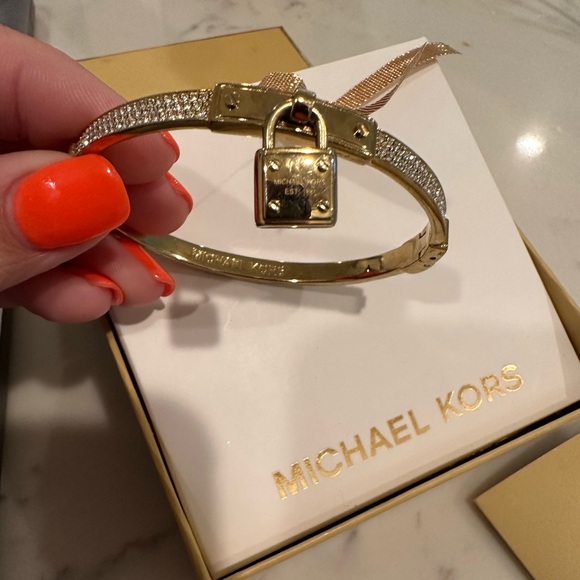 Michael Kors | Jewelry | Authentic Michael Kors Gold Crystal Hinged ...